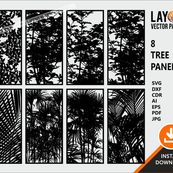 Palm Tree Leaf Fence Panel Dxf - Etsy