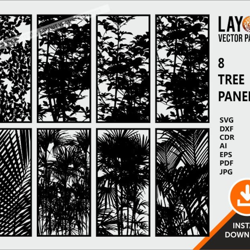 Palm Tree Leaf Fence Panel Dxf - Etsy