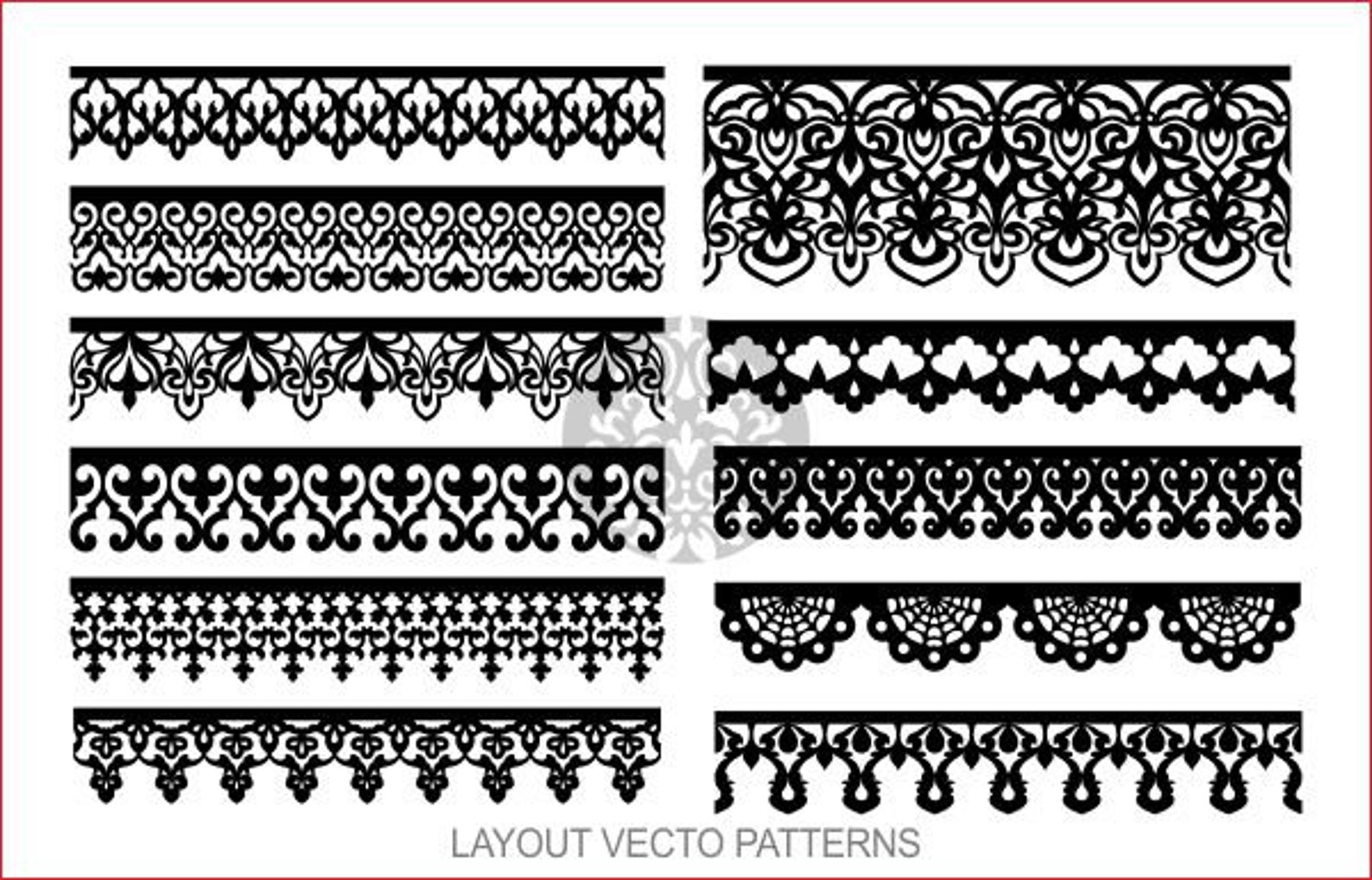 11 Border Designs Wall Decor Panel & Stencil Lacy | Etsy