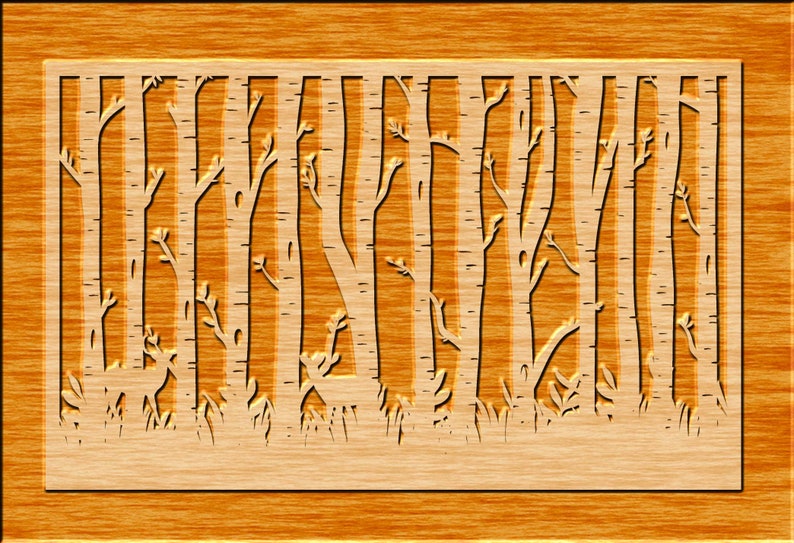 Birch Tree Panels, Wall Panels, Room Decor, Tree Patterns, Laser, CNC ...