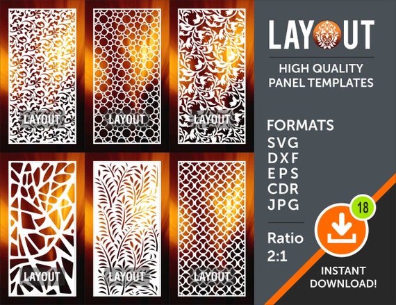 Pattern Panel Stencil Templates Dxf Svg Jpg Cdr Eps | Etsy
