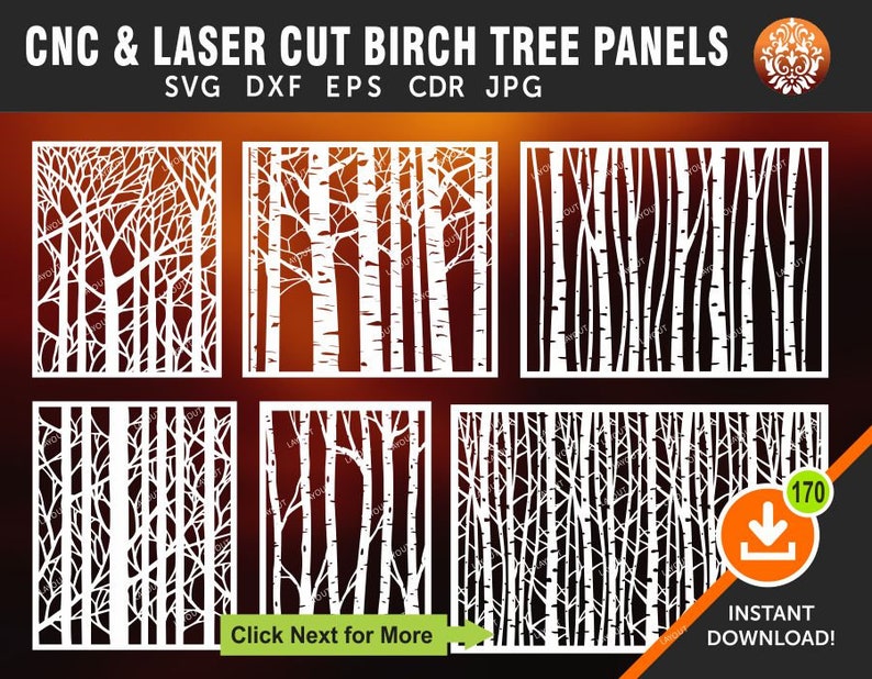 Birch Tree Panels, Wall Panels, Room Decor, Tree Patterns, Laser, CNC ...