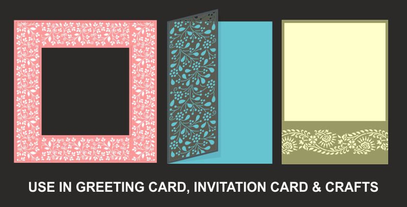 6 Floral Border Designs Wall Decor Panel & Stencil Craft | Etsy