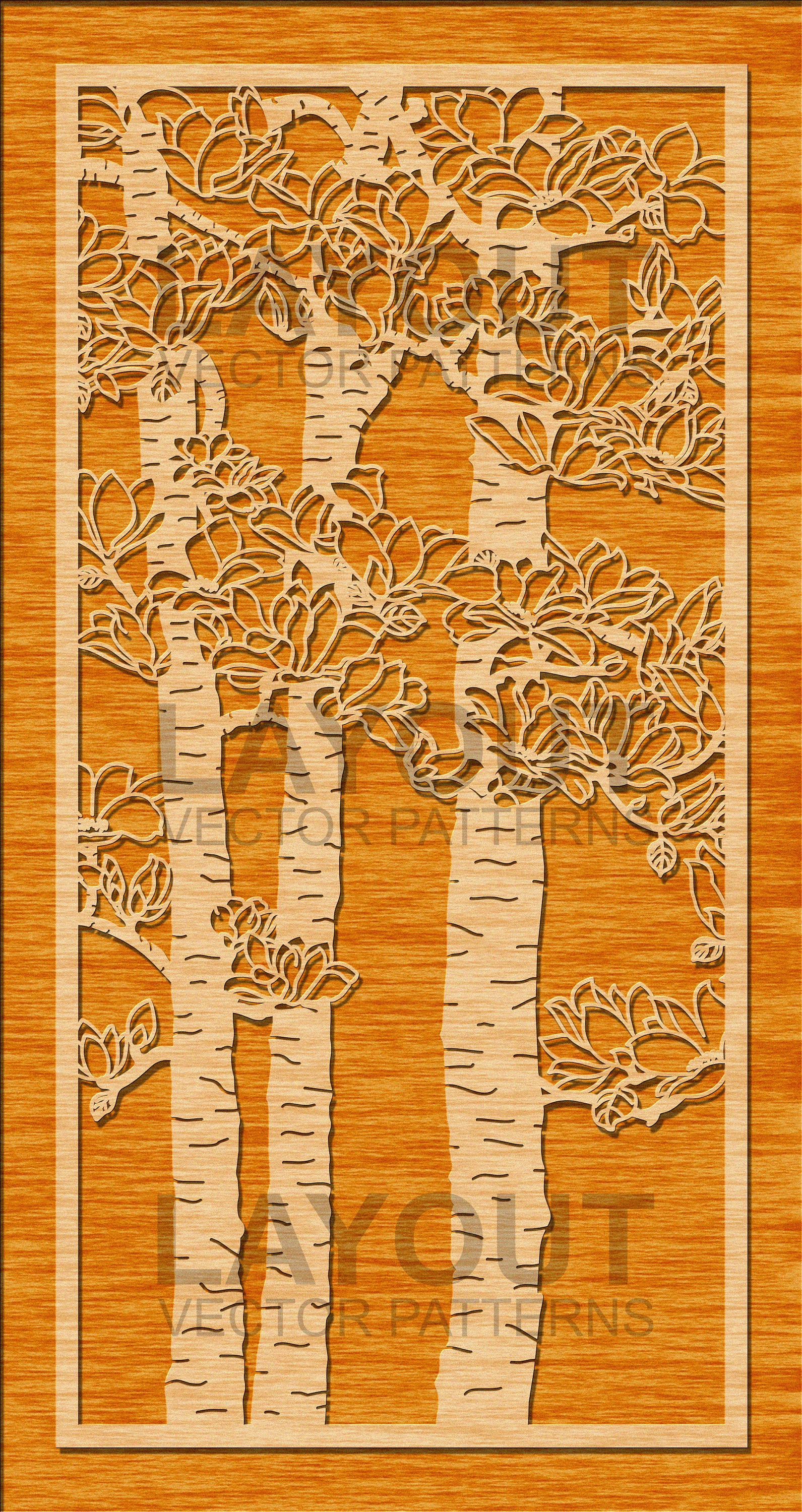 7 Tree Panels Wall Panels Room Decor Tree Patterns Laser | Etsy