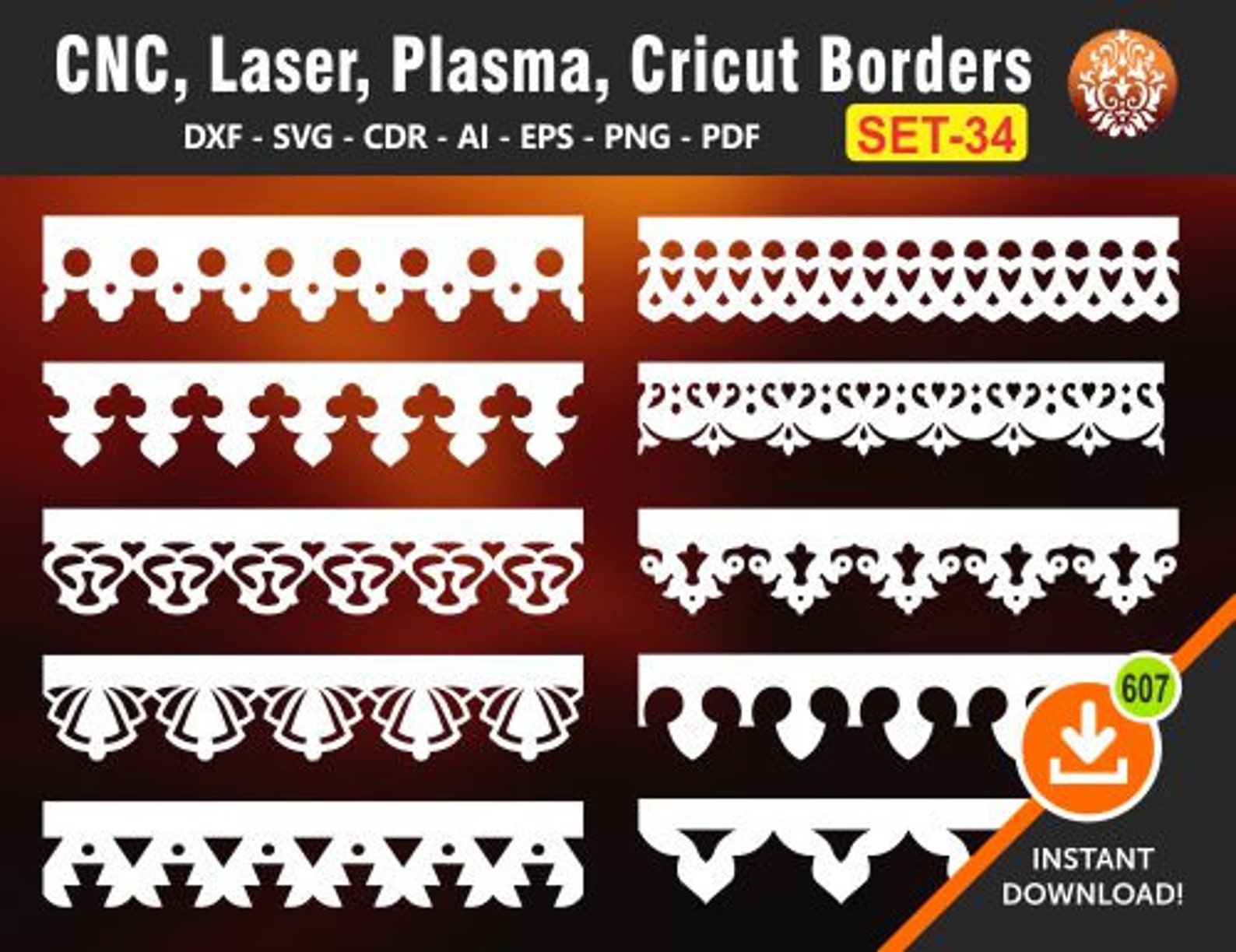 10 Seamless Border Temple Border Paper Cutting Border - Etsy