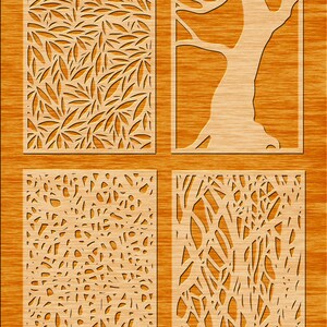23 Tree Panels, Wall Panels, Room Decor, Tree Patterns, Laser, CNC ...