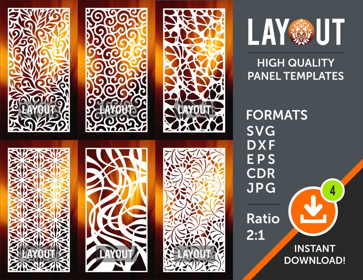 Pattern Panel Stencil Templates Dxf Svg Jpg Cdr Eps | Etsy India
