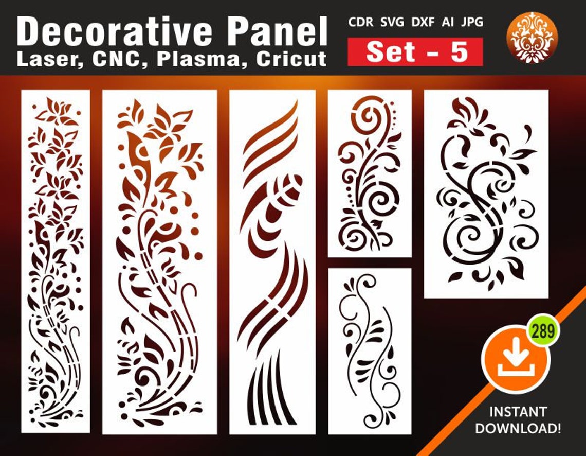 6 Decorative Panel Door Panels Stencil Templates Privacy - Etsy India