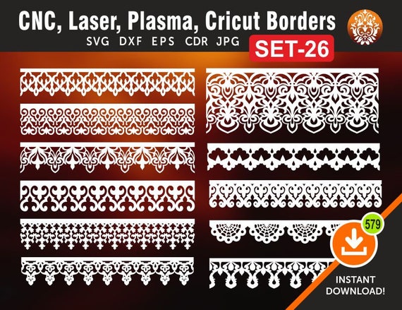 11 Border Designs Wall Decor Panel & Stencil Lacy | Etsy