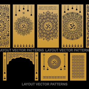 6 Temple Template, Wall Hanging, Partitions, Screen, Stencil, Laser ...