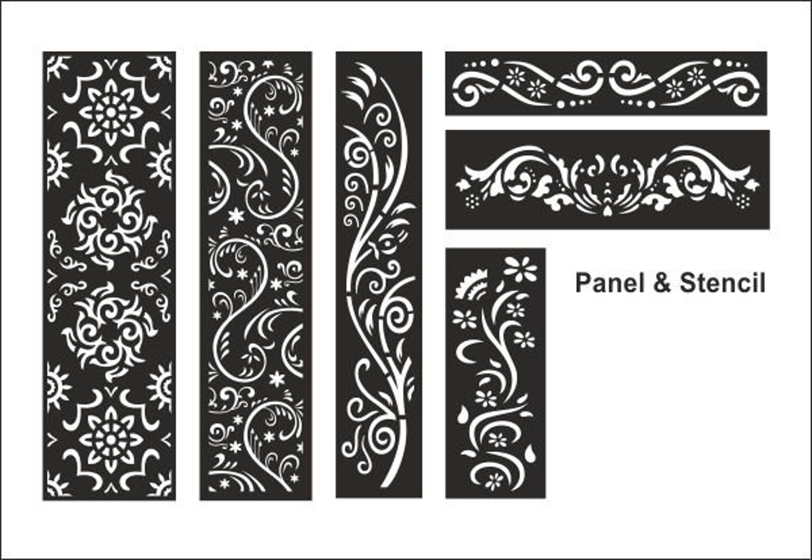 6 Decorative Panel Door Panels Stencil Templates Privacy | Etsy