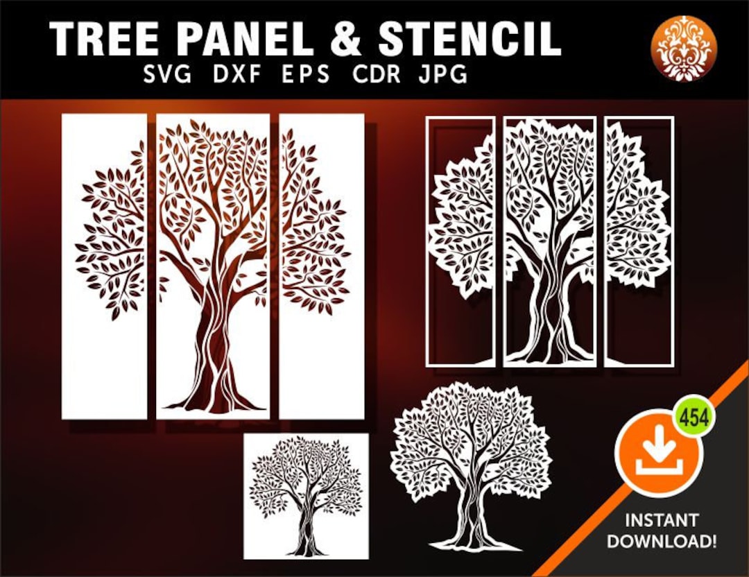 Tree Panel, Stencil, Wall Decor, Room Divider, Screen Laser, CNC ...