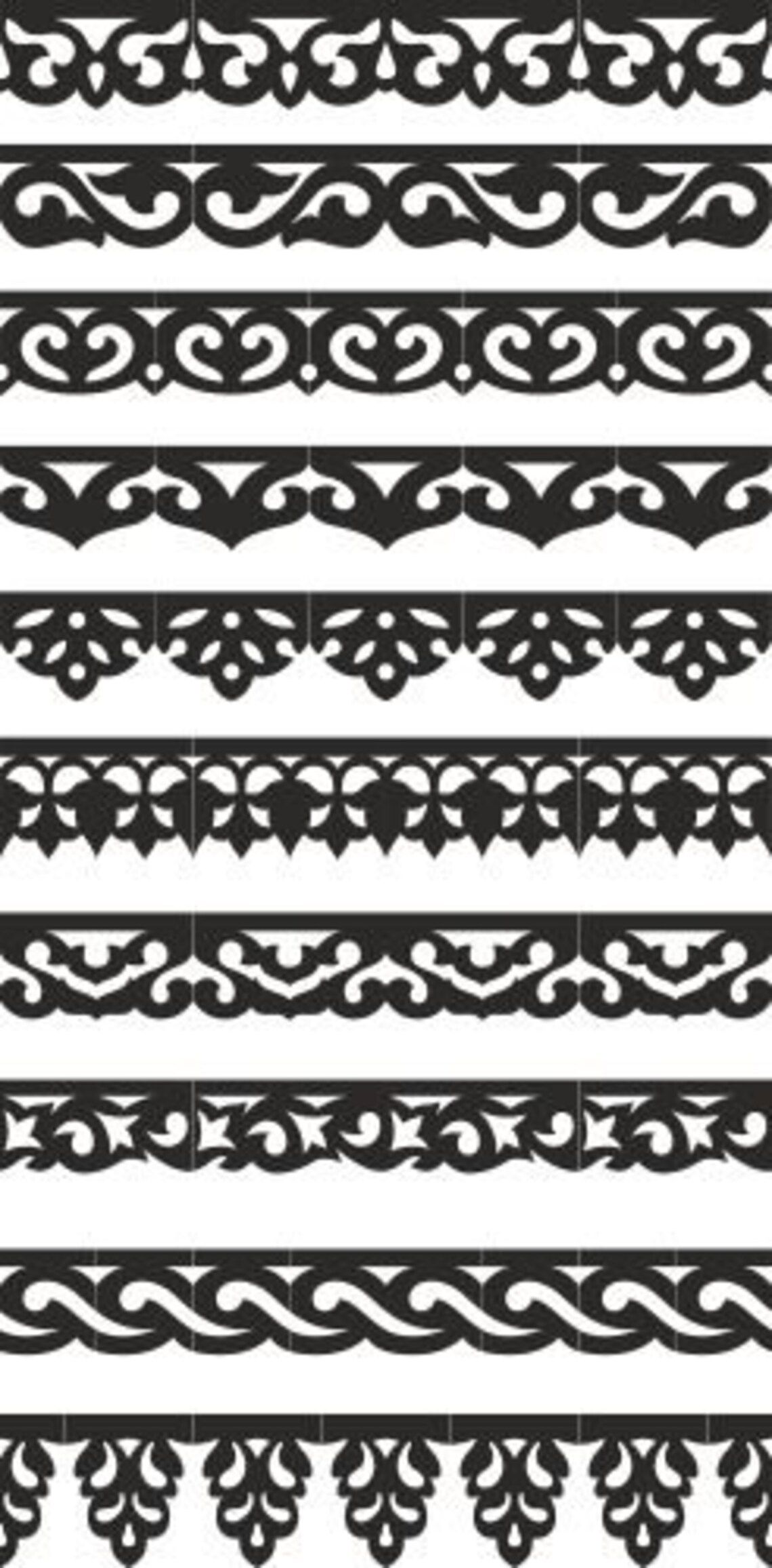 10 Seamless Border Designs Wall Decor Panel & Stencil - Etsy