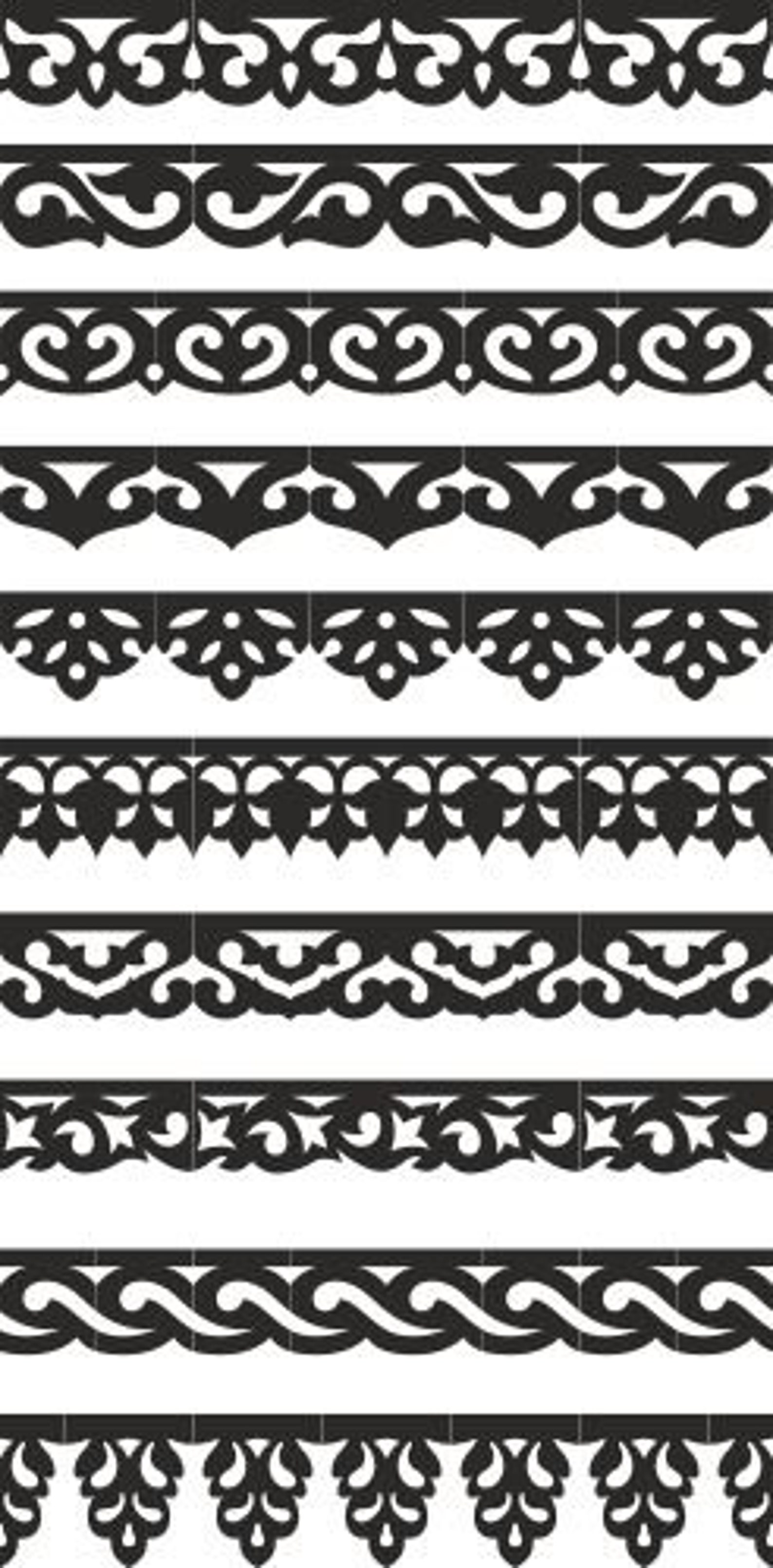 10 Seamless Border Designs Wall Decor Panel & Stencil - Etsy UK