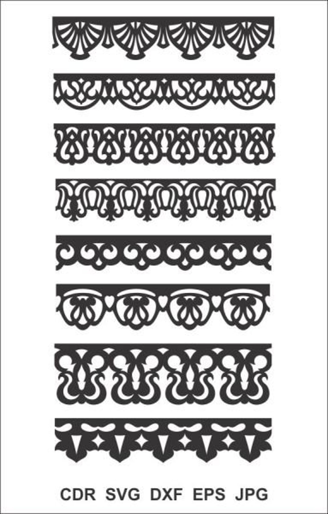 8 Seamless Border Designs Wall Panels & Stencil Craft | Etsy Canada