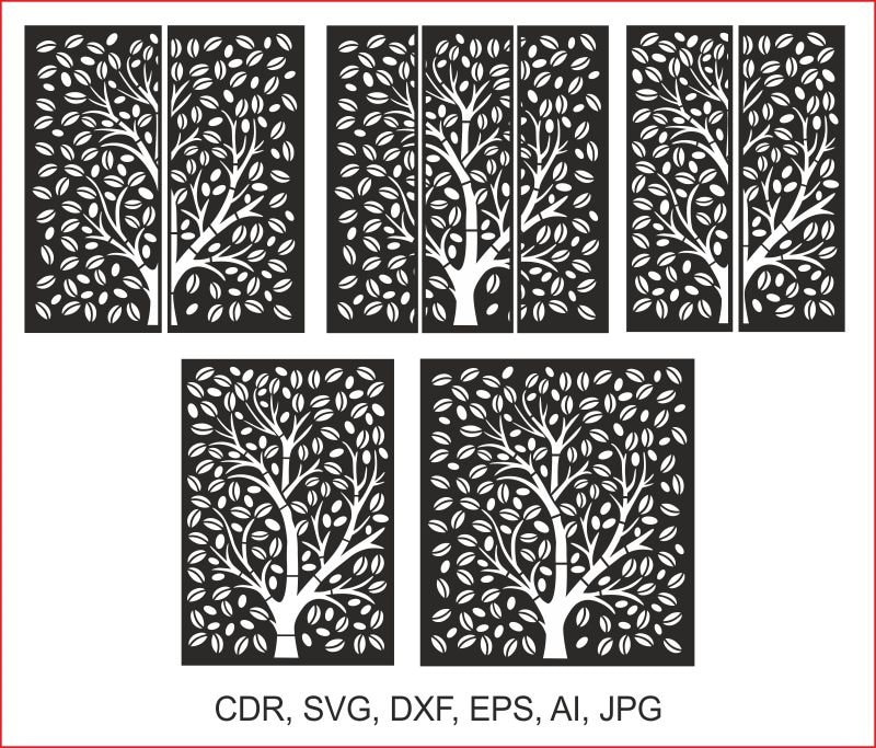 Tree Panels Wall Panels Room Decor Tree Patterns Laser - Etsy
