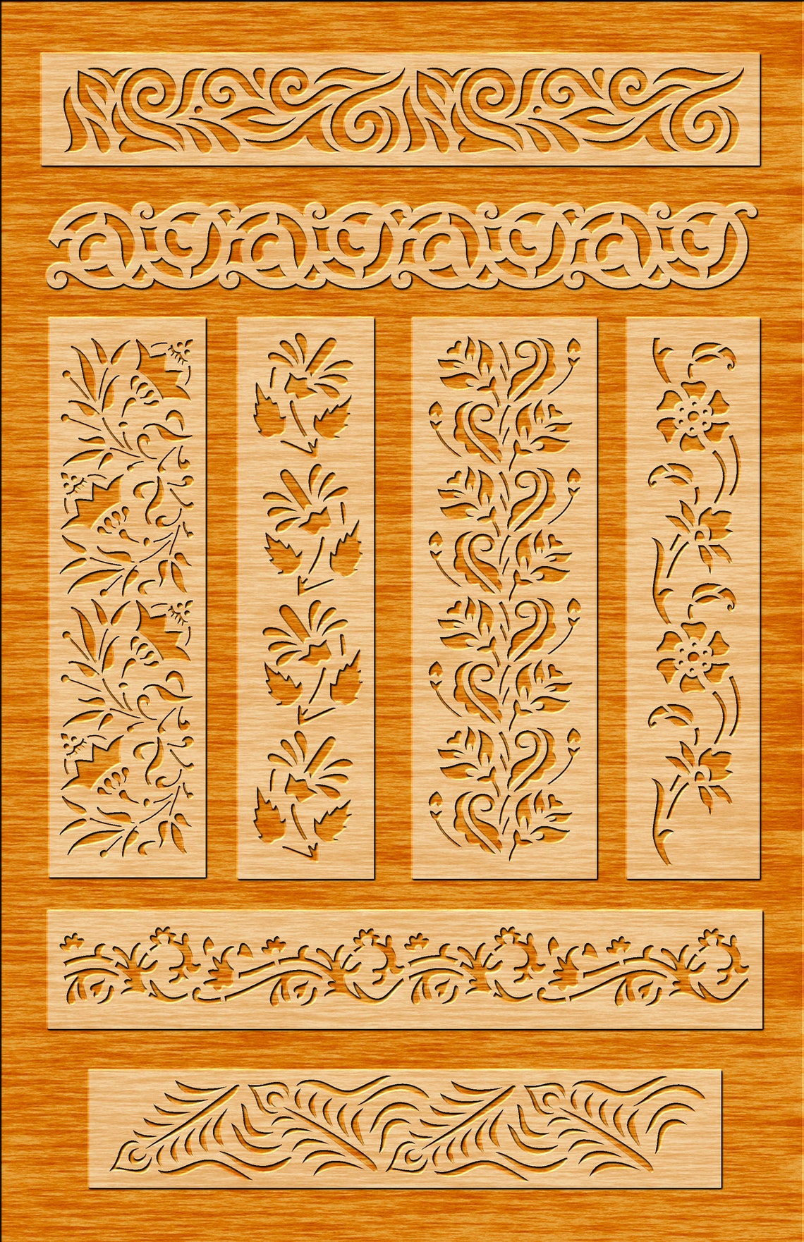 8 Leaf Border Designs Lace Trim Borders Boundary Divider - Etsy