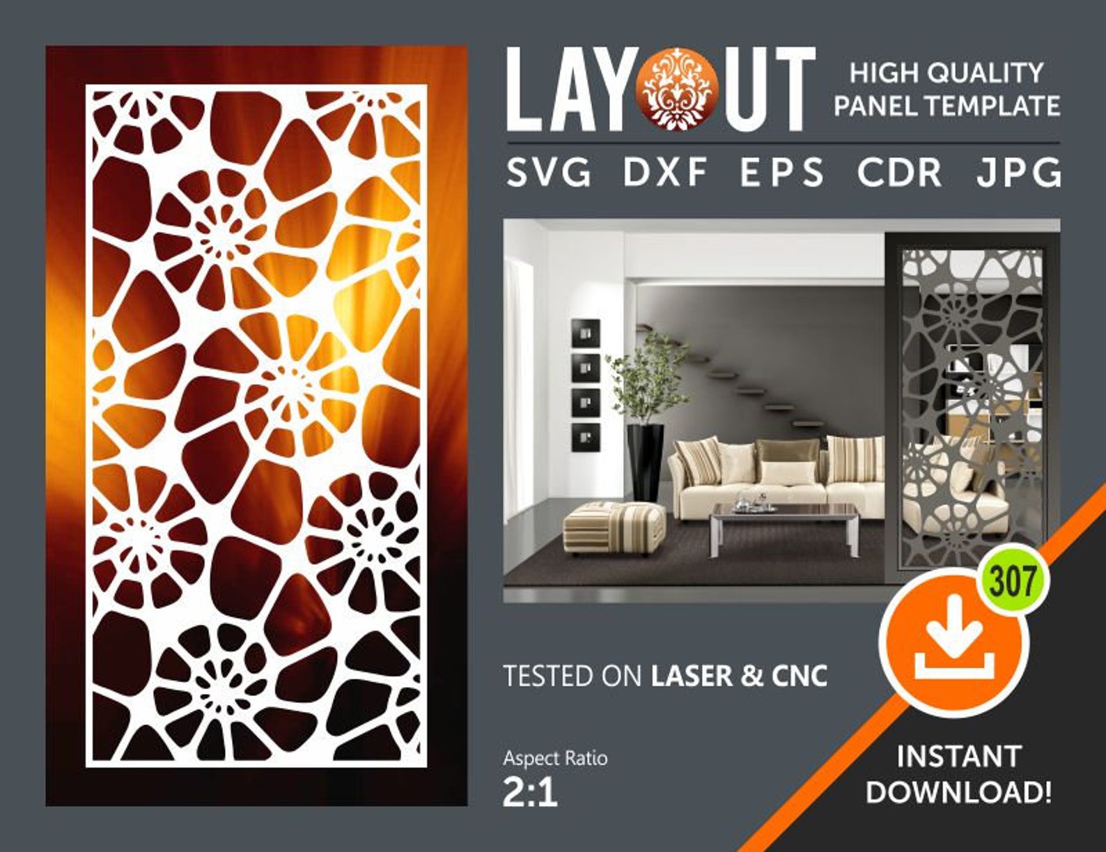 Room Divider Panel, Screen, Partitions, Wall Hanging, Laser, CNC ...
