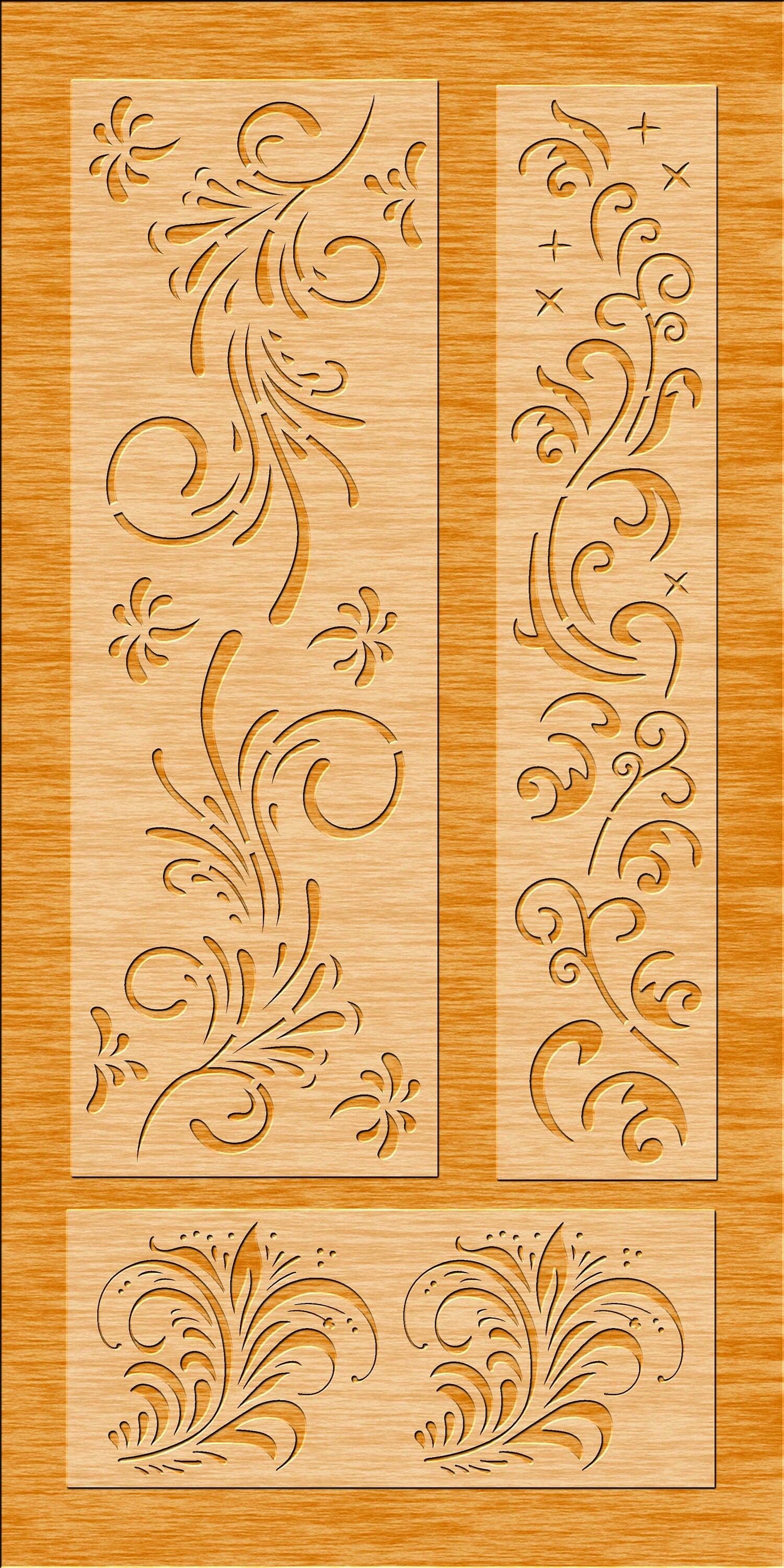 6 Decorative Panel Door Panels Stencil Templates Privacy - Etsy Canada
