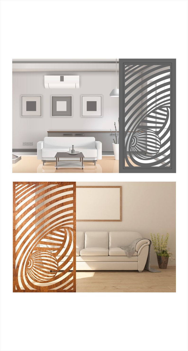 Optical Illusion Room Divider, Decorative Panel, Wall Hanging, Stencil ...
