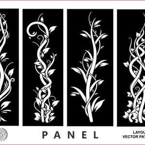 Leaf, Tree, Flower, Floral, Herbs Panel & Stencil | Set 1 | Room ...