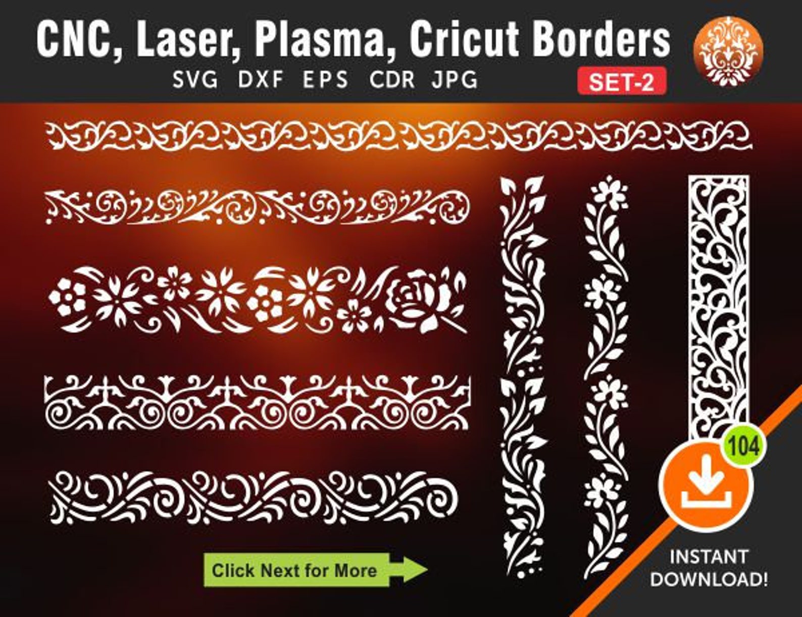 8 Floral Border Designs Lace Trim Borders Boundary | Etsy