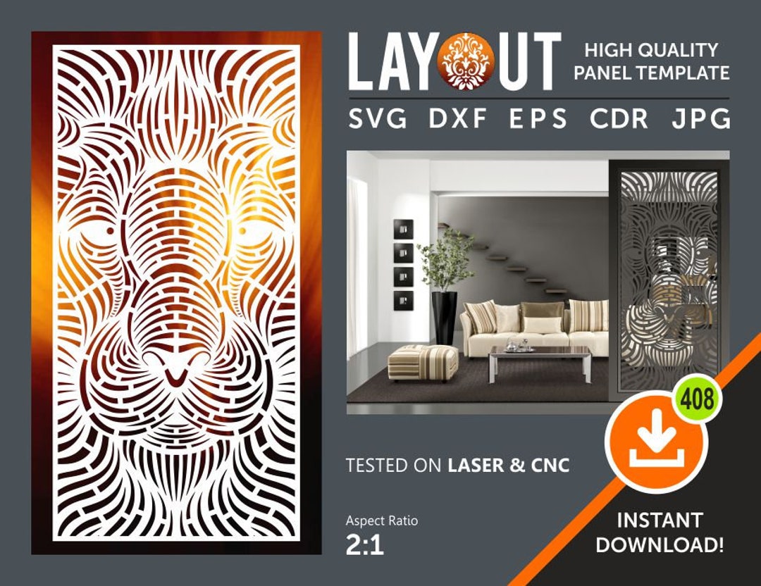 Lion Face Room Divider, Decorative Panel, Wall Hanging, Privacy Screen ...