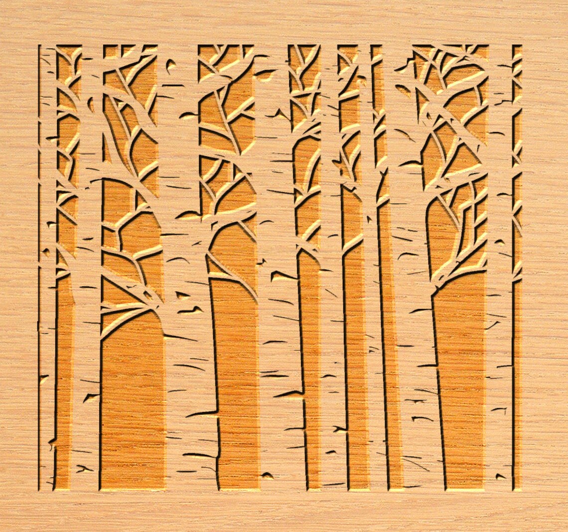 Birch Tree Panels, Wall Panels, Room Decor, Tree Patterns, Laser, CNC ...