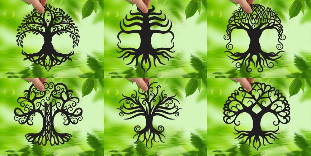 33 Tree of Life Single Cutting Piece Designs, Celtic Wall Panel, Wall ...
