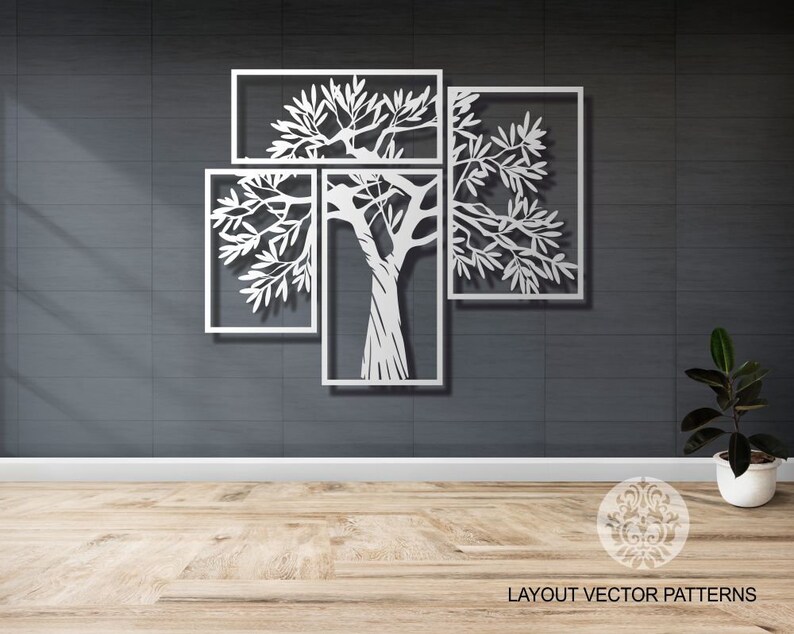 Tree Panel, Wall Decor, Room Divider, Screen, Laser, CNC, Plasma Cricut ...