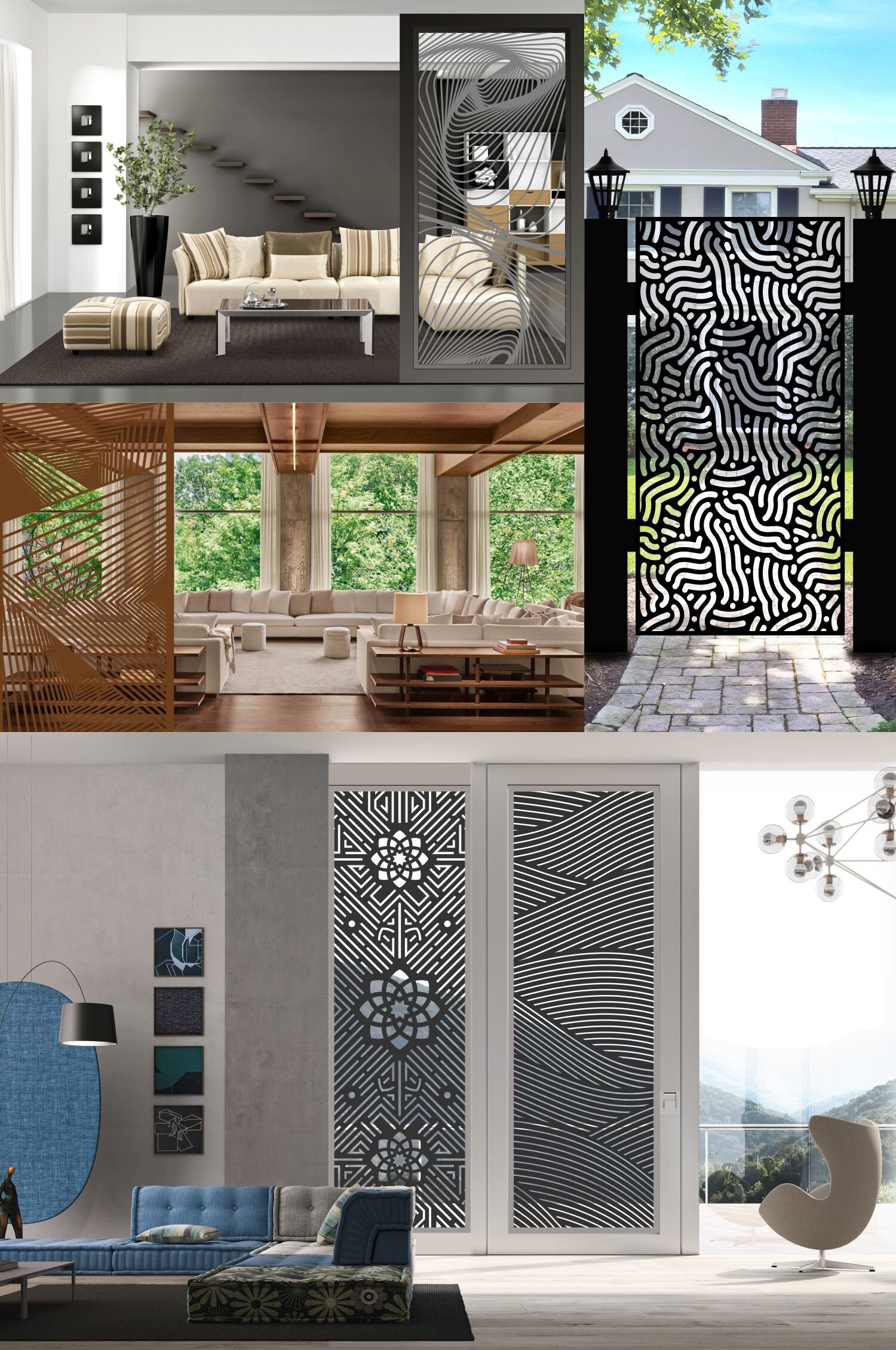 Optical Illusion Room Divider Gate Grill Panel Privacy Wall | Etsy