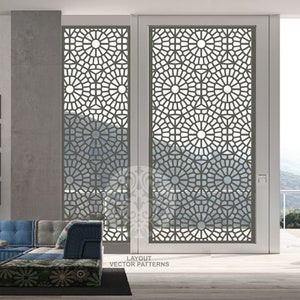 6 Arabic Room Divider, Set # 13 Privacy Screen, Muslim Pattern, Laser ...