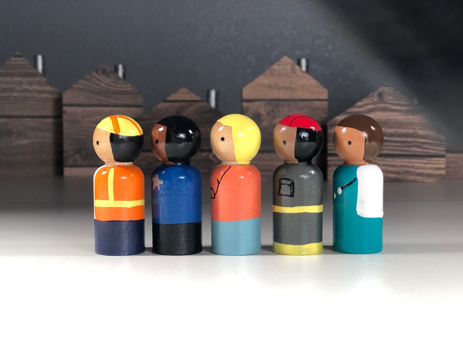 Peg Dolls Community Helper Peg Dolls Set of 5 Peg Dolls - Etsy