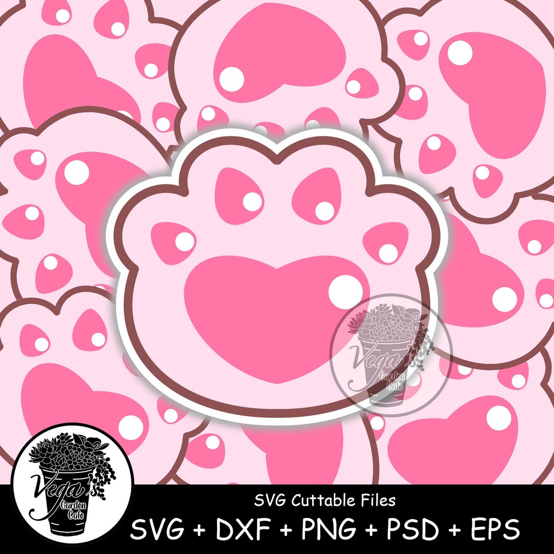 Paw Print Svg-cut File Svg Dxf Eps Png Silhouette - Etsy
