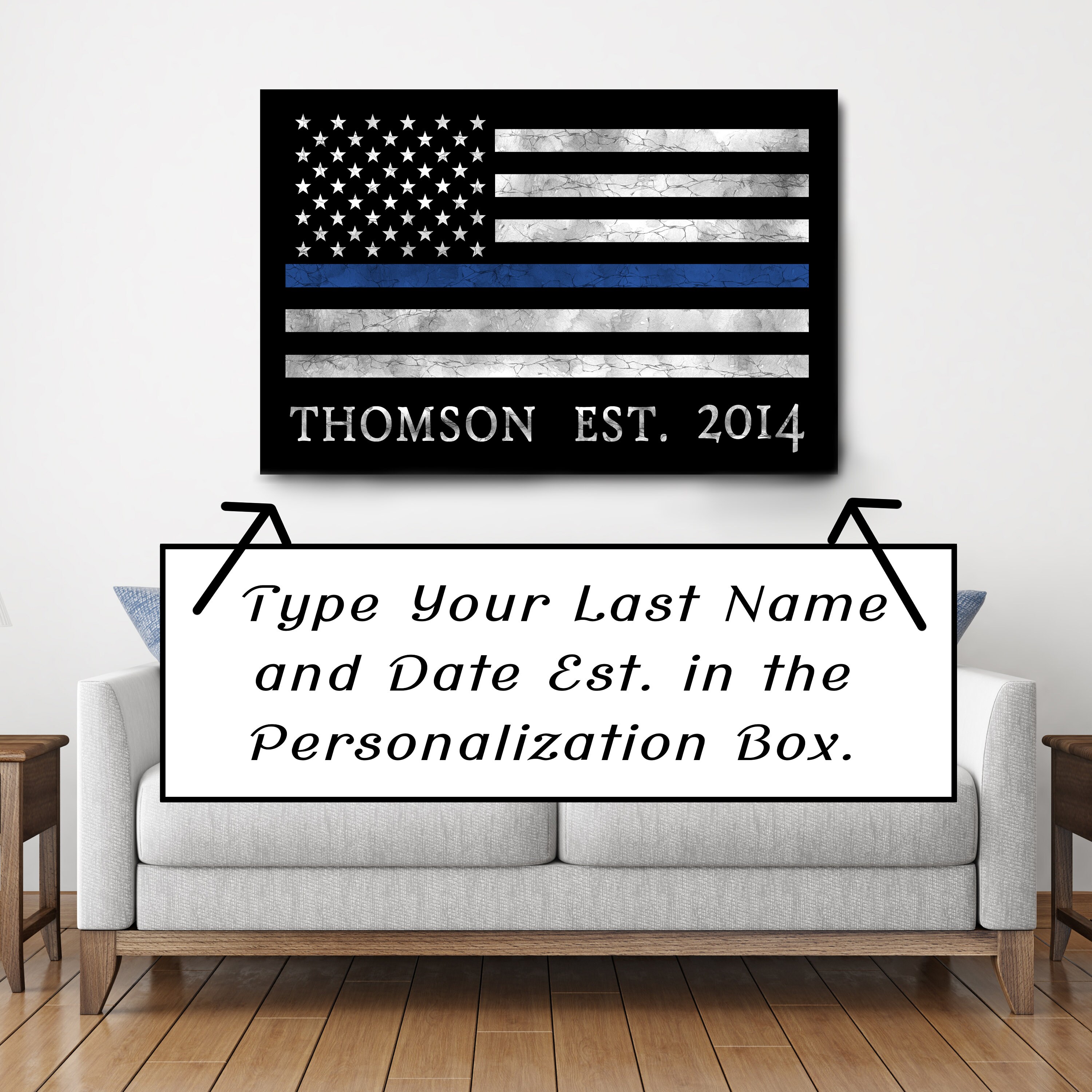 Personalized Police Officer Sign Custom Thin Blue Line Sign - Etsy