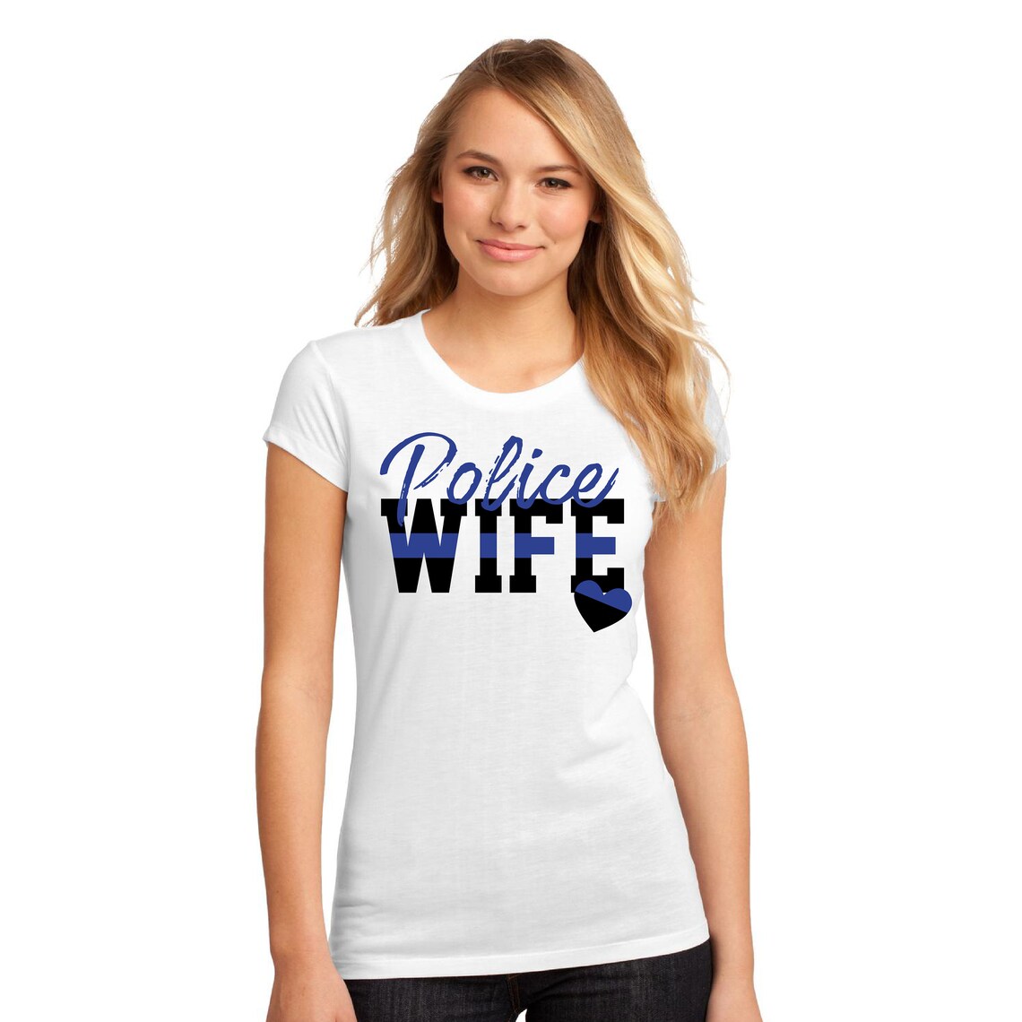 Police Wife Shirt Thin Blue Line Officer Wife Law Etsy