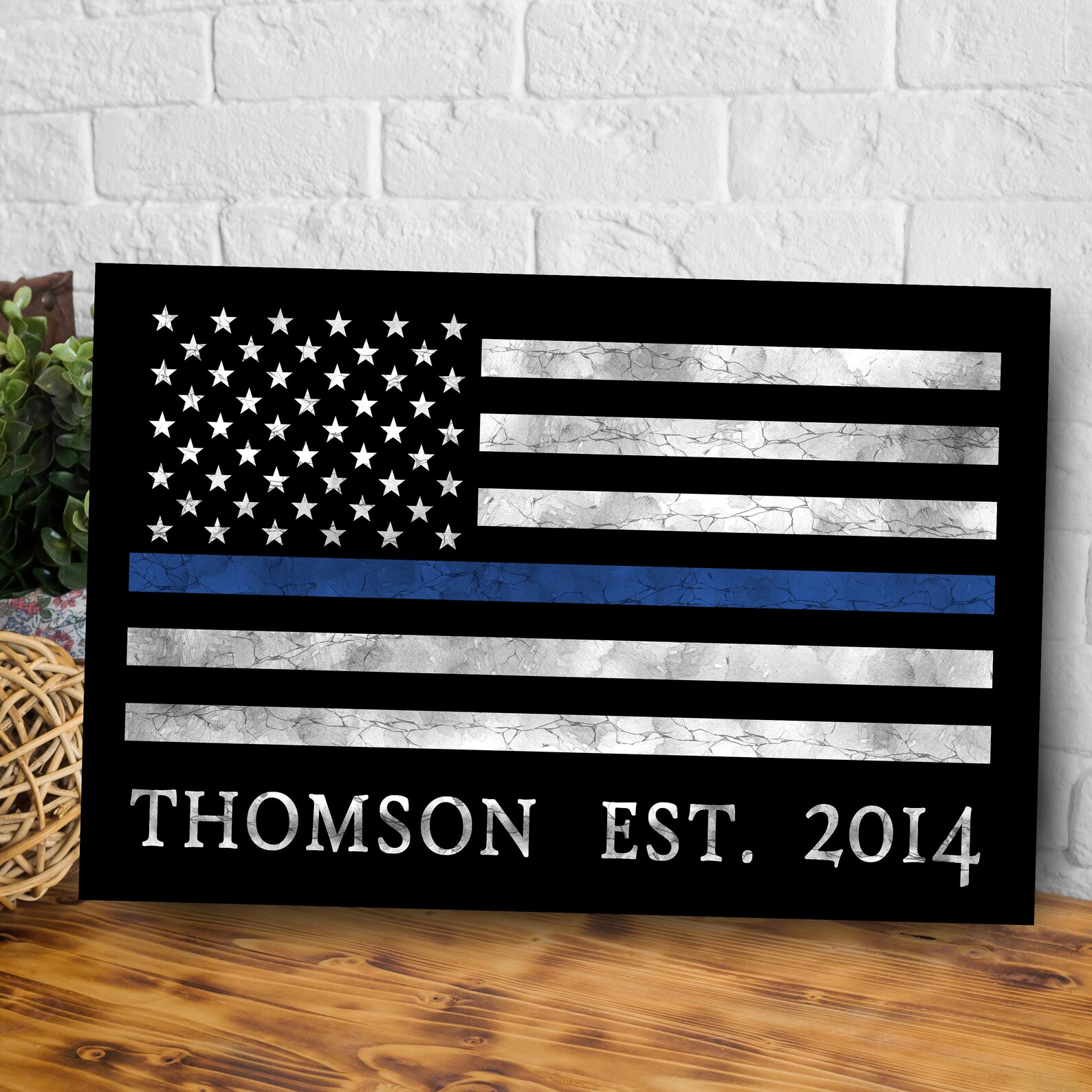 Personalized Police Officer Sign Custom Thin Blue Line Sign - Etsy