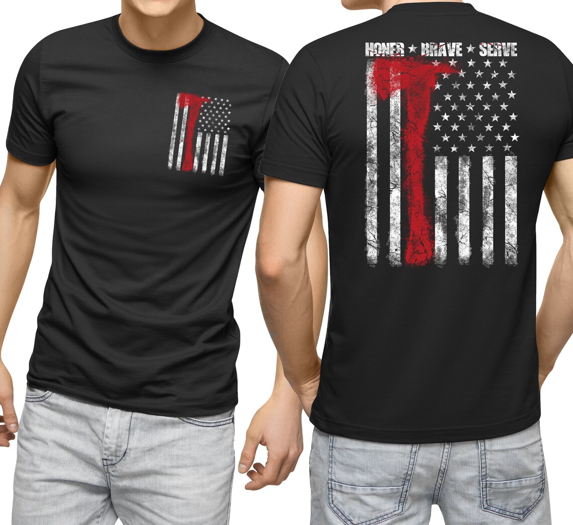 Firefighter Shirt, Thin Red Line, USA Firefighter, Fire Department ...