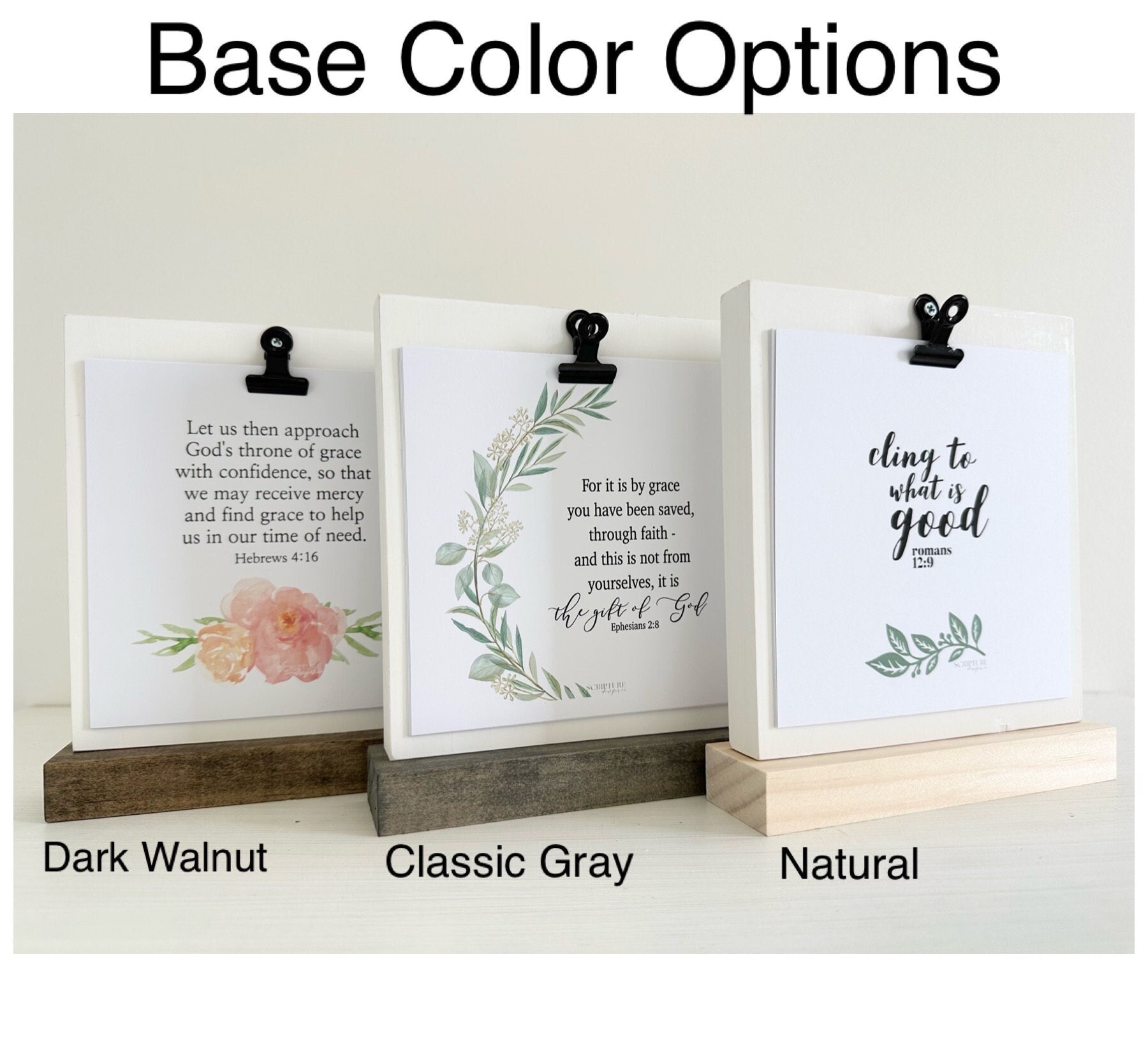 Scripture Cards With Wood Holder, Bible Verse Card Set With Stand ...