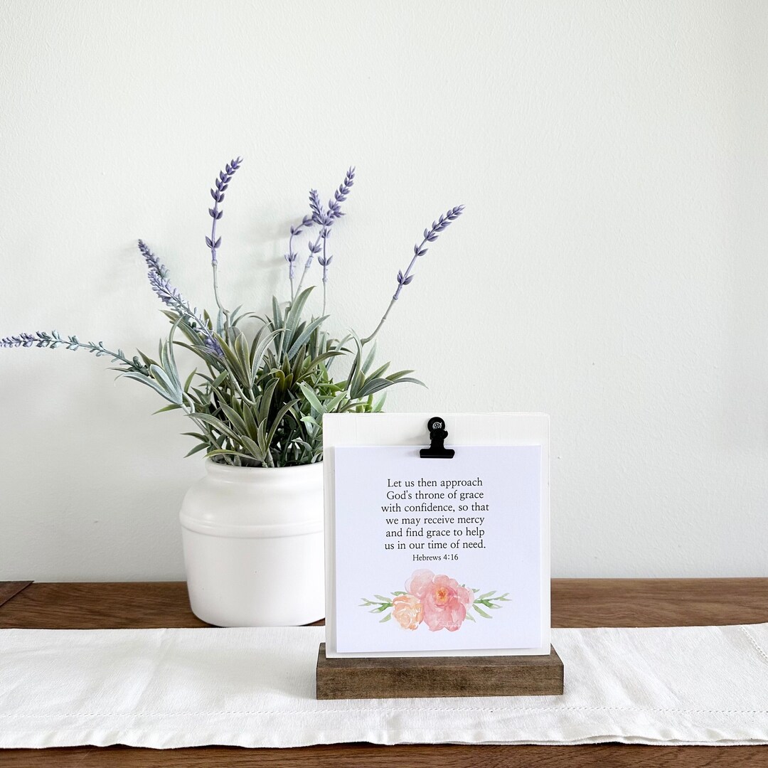 Scripture Cards With Stand, Bible Verse Prints, Mini Wood Scripture ...