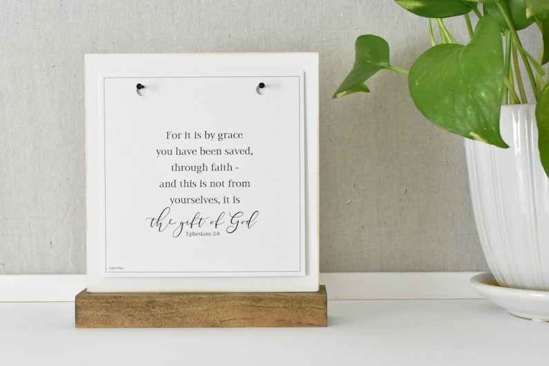Scripture Cards With Wood Holder Bible Verse Card Set With - Etsy