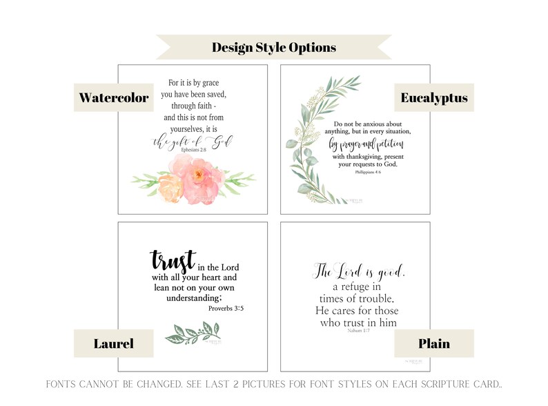 Scripture Cards With Wood Holder, Bible Verse Card Set With Stand ...