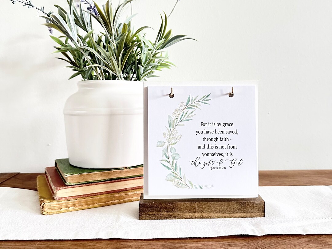 Scripture Cards With Wood Holder Bible Verse Card Set With - Etsy