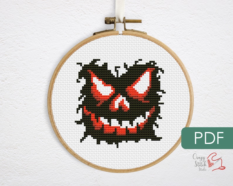 Small Horror Cross Stitch Patterns Pdf. Scary Face Xstitch. | Etsy