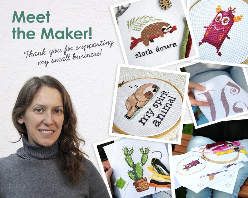 Blue Leaf Border Cross Stitch Pattern PDF. Small Round Floral - Etsy