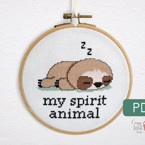 Christmas Sloth Cross Stitch Pattern Cute Baby Animal Cross - Etsy