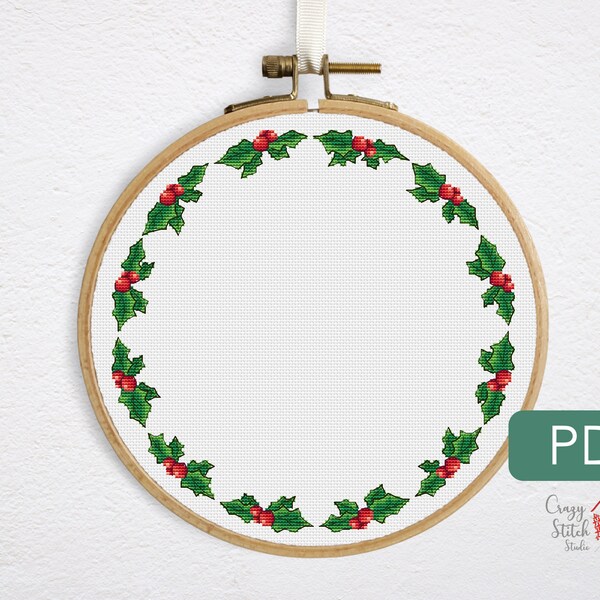 Holly Border Cross Stitch - Etsy