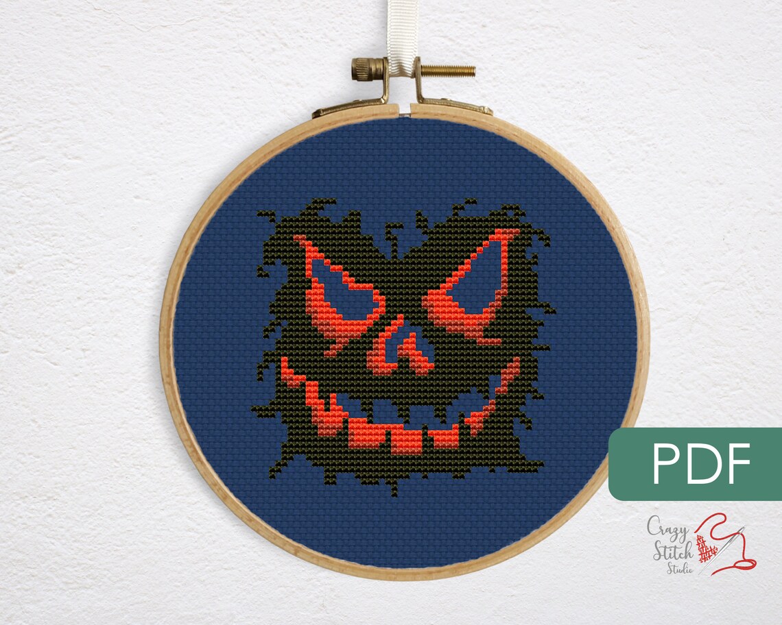 Small Horror Cross Stitch Patterns Pdf. Scary Face Xstitch. | Etsy
