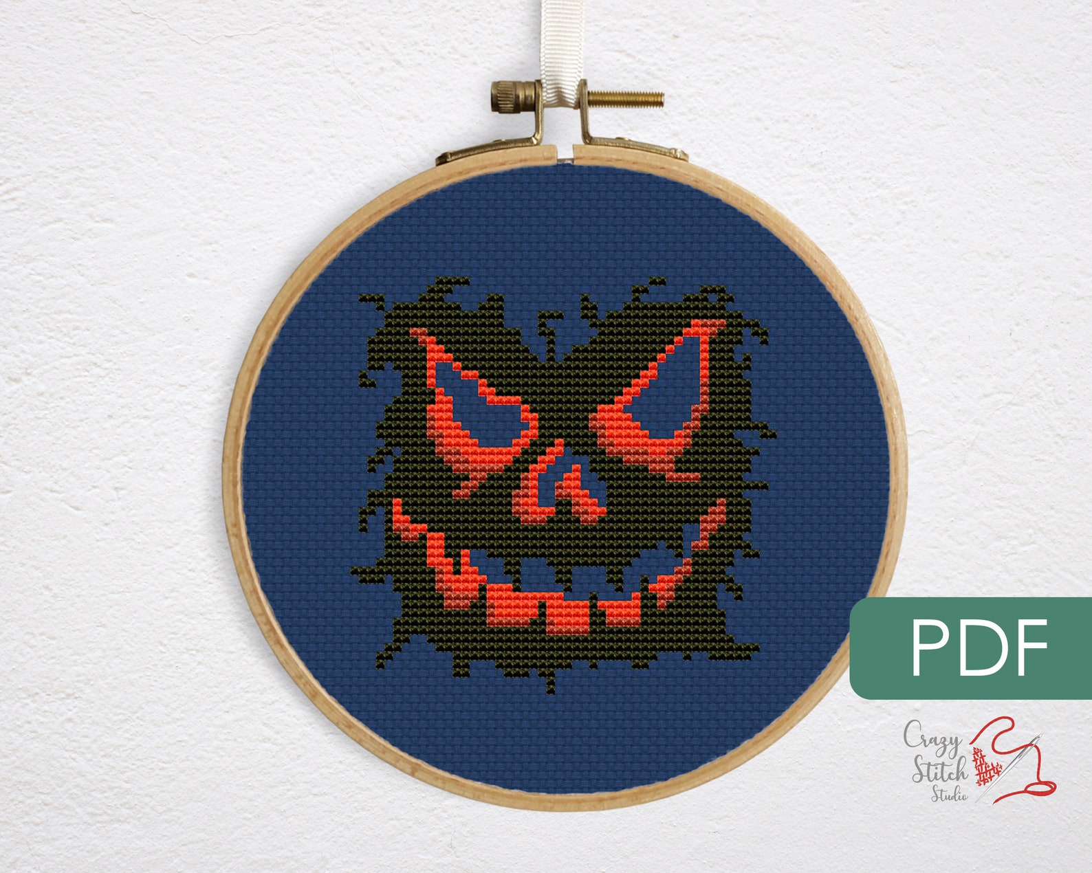 Small Horror Cross Stitch Patterns Pdf. Scary Face Xstitch. | Etsy