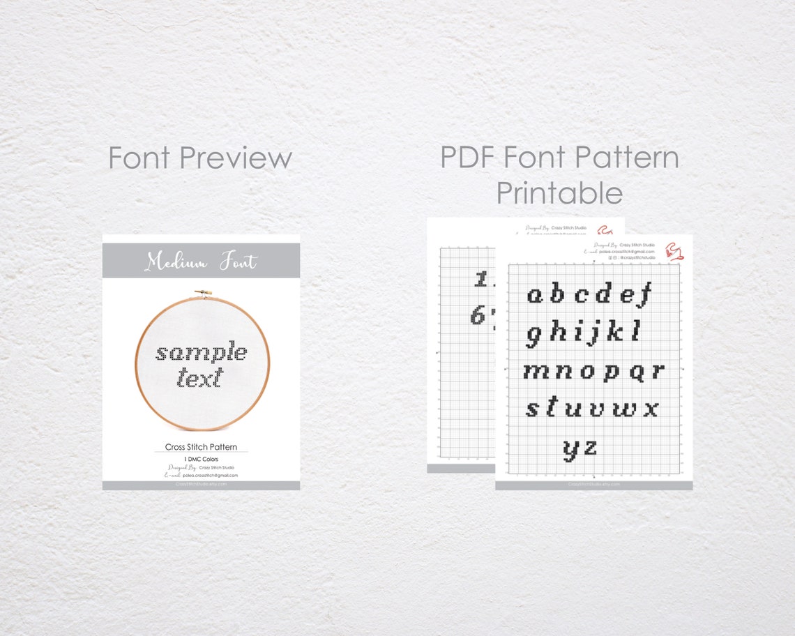 Cursive Cross Stitch Font Pattern Pdf. Easy Crossstitch | Etsy